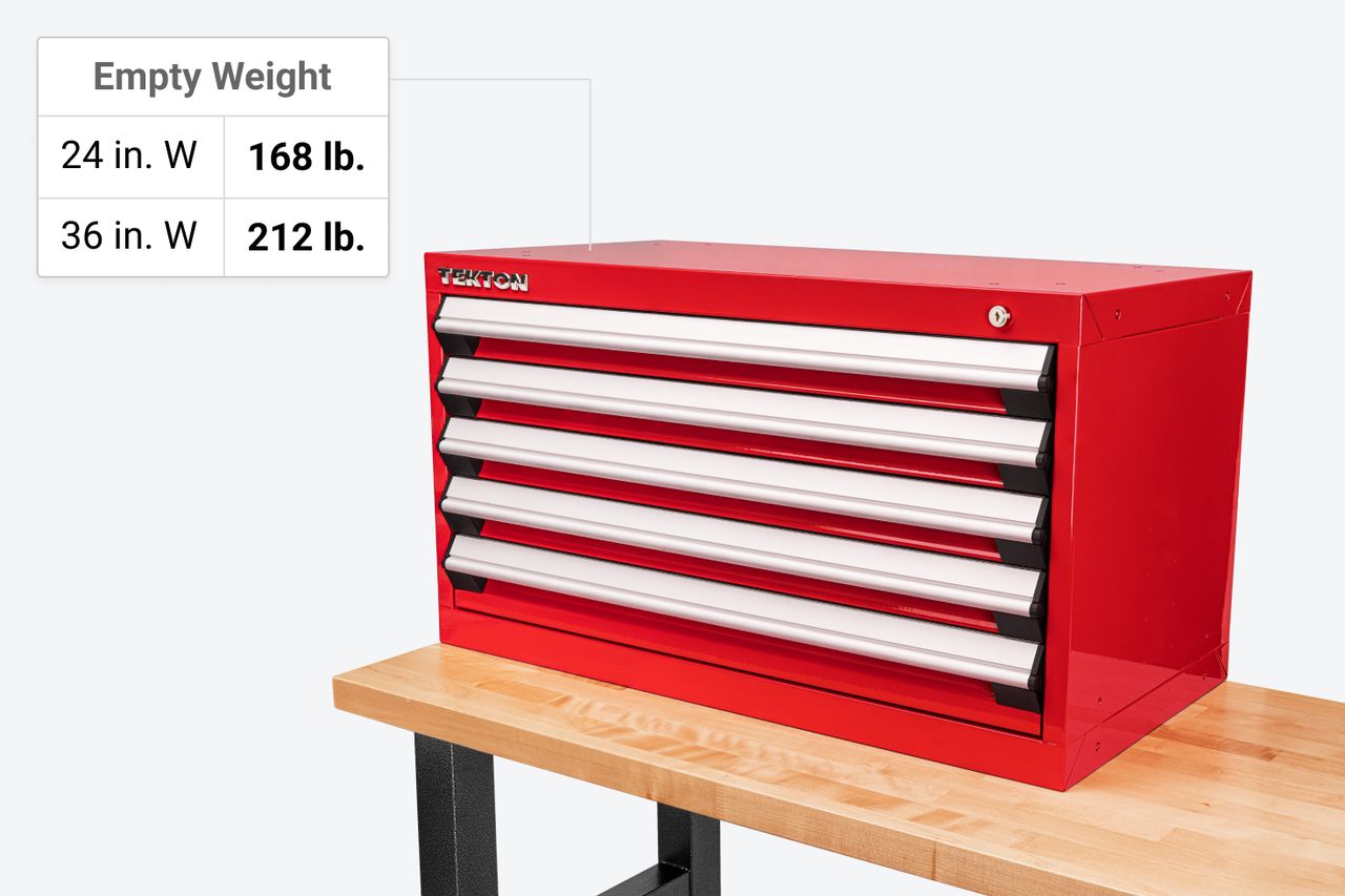 5-Drawer Upper Tool Cabinet, Red (24 in.) | TEKTON