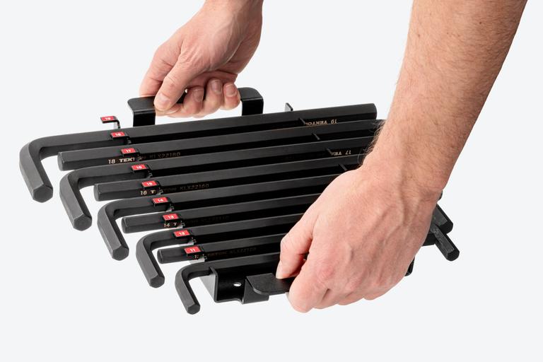 Flat End Hex L-Key Set with Rack (7/16–3/4 in., 11–19mm) | TEKTON