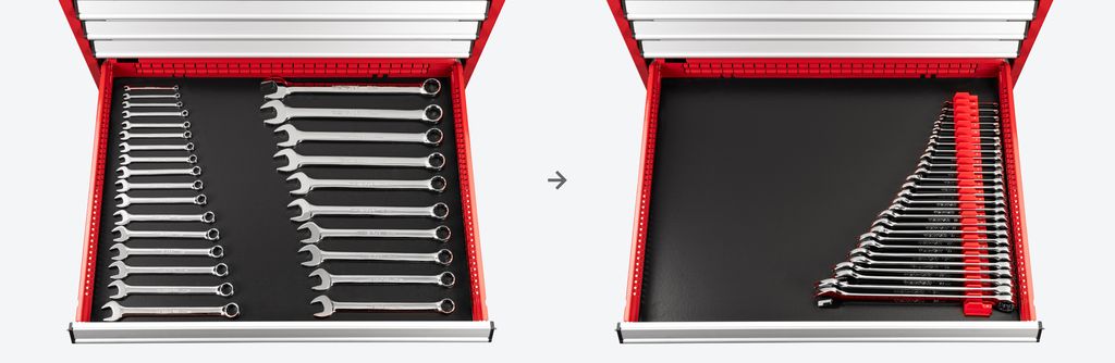 12-Tool Modular Wrench Organizer Set (Red) | TEKTON
