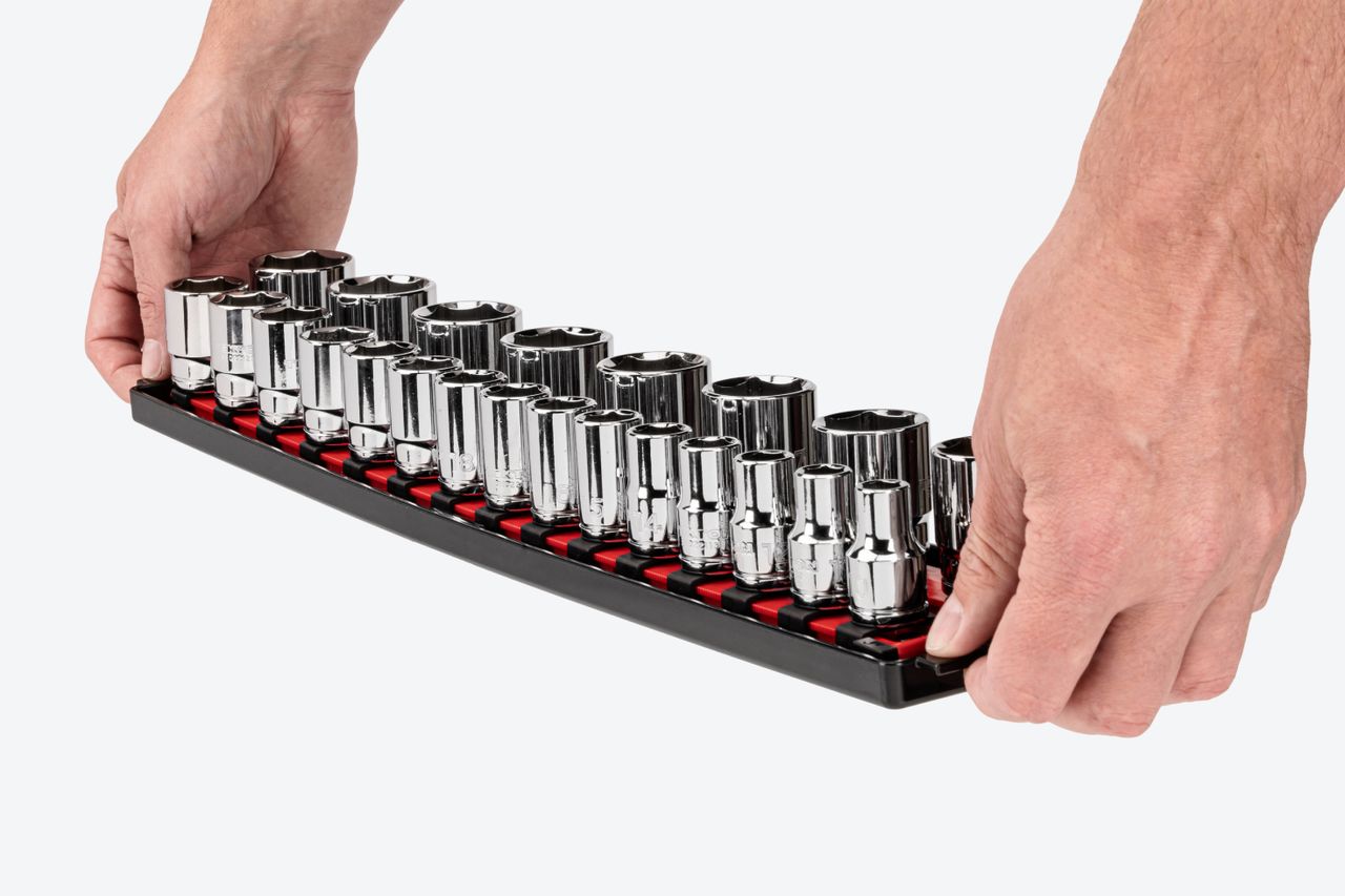 1/2 Inch Drive Socket Rail and Tray Set, 78-Tool | TEKTON | USA