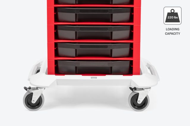 6-Drawer Rolling Stack with Shallow Tool Box and Bins | TEKTON