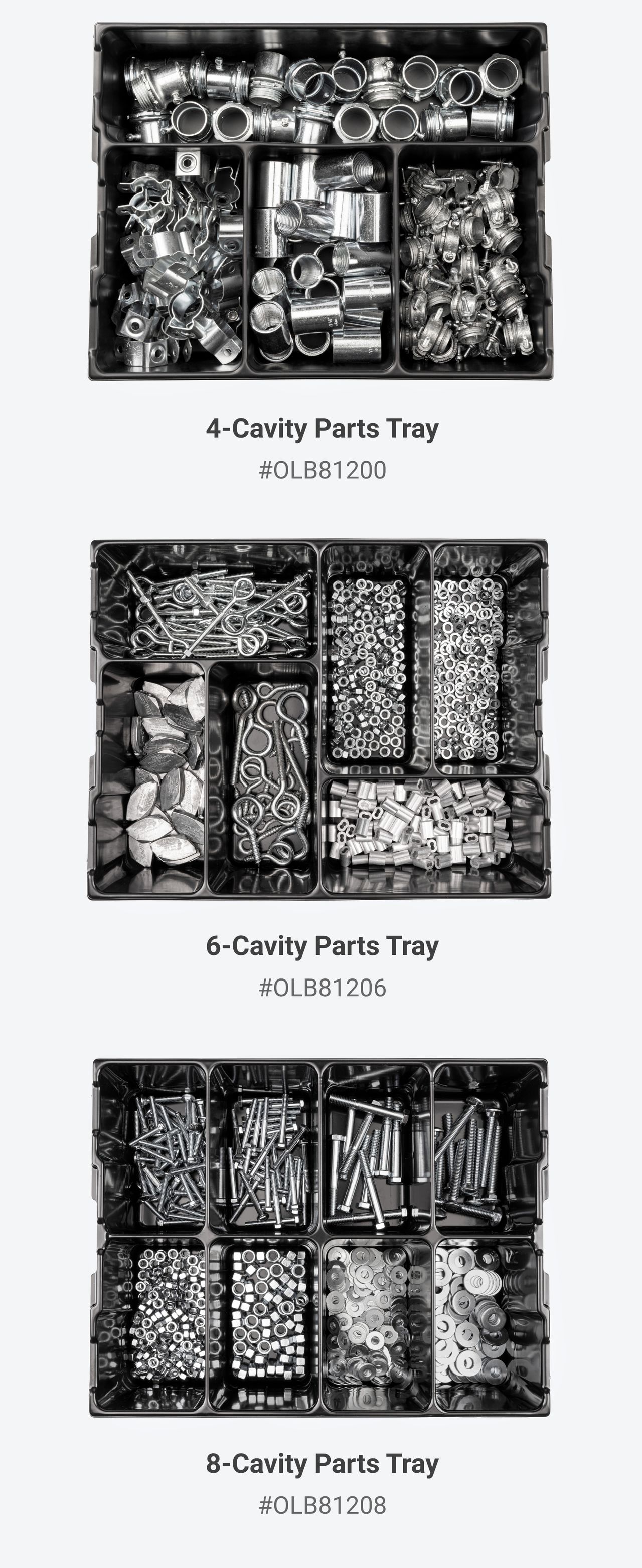 4-Cavity Parts Tray and Lid Insert for Stacking Tool Box | TEKTON