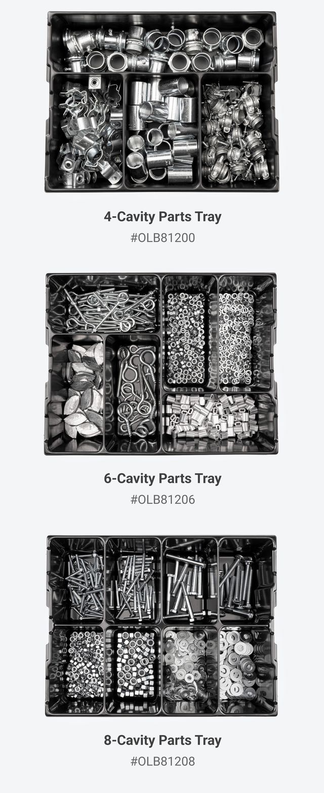 4-Cavity Parts Tray and Lid Insert for Stacking Tool Box | TEKTON