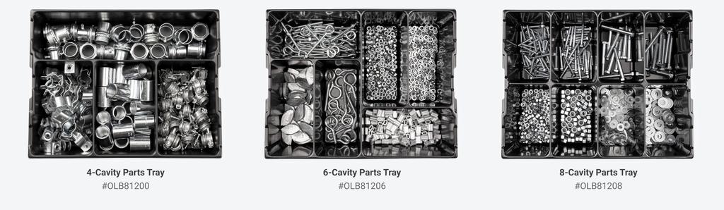 4-Cavity Parts Tray and Lid Insert for Stacking Tool Box | TEKTON