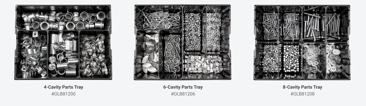 4-Cavity Parts Tray and Lid Insert for Stacking Tool Box | TEKTON