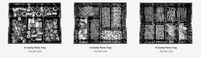 4-Cavity Parts Tray and Lid Insert for Stacking Tool Box | TEKTON