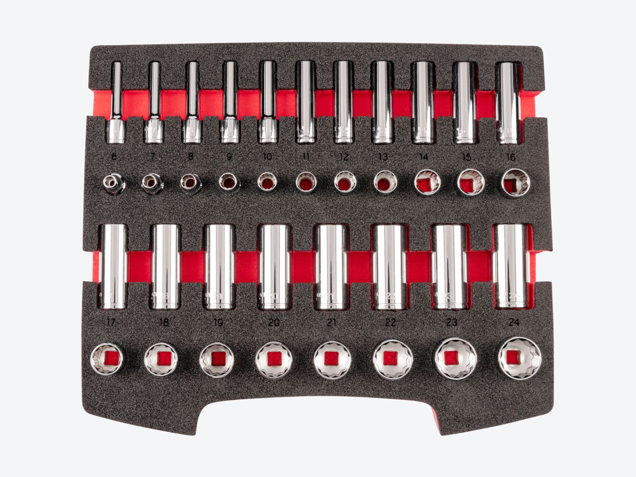 3/8 Inch Drive 12-Point Socket Set with Drawer and Foam | TEKTON