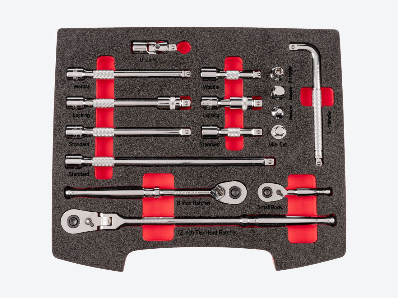 3/8 Inch Drive Socket Accessories and Drive Tools Set with Foam | TEKTON