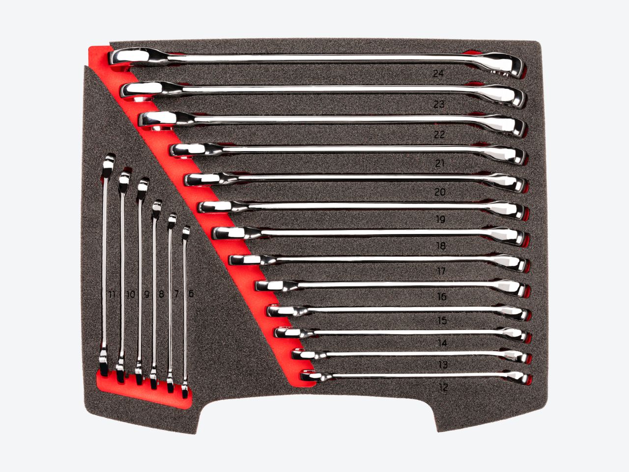 19-Piece Combination Wrench Set with Drawer and Foam | TEKTON