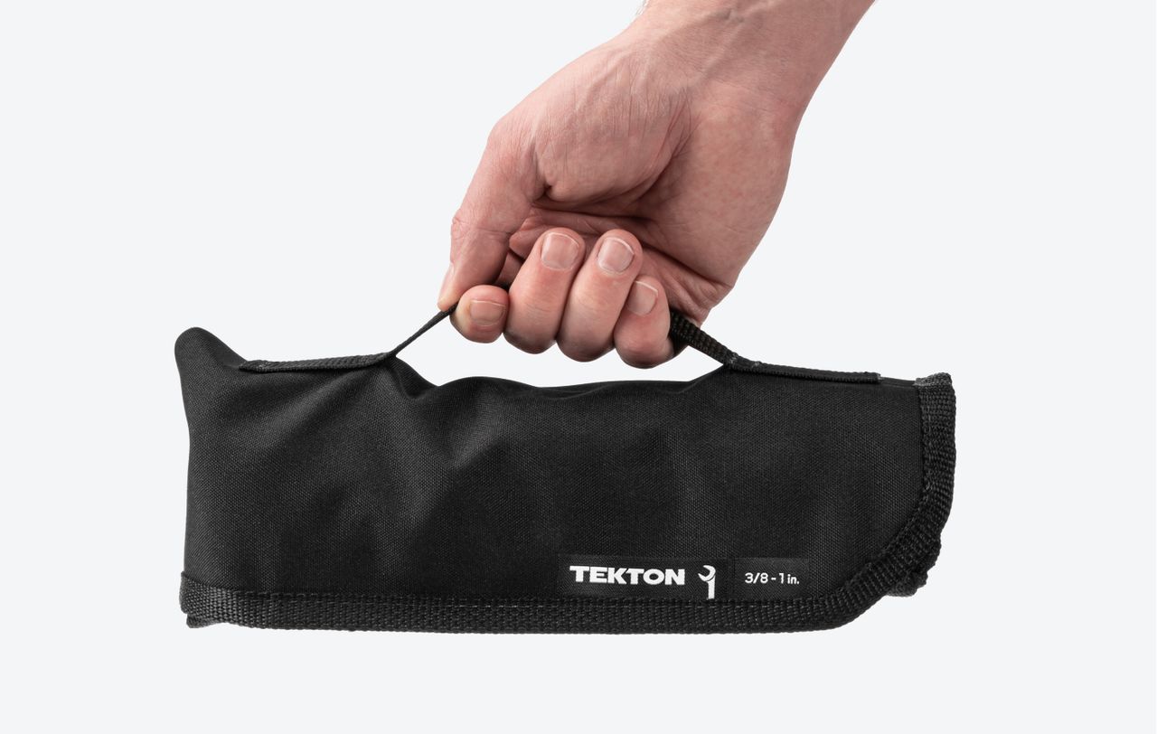 11-Piece Angle Head Open End Wrench Set with Pouch | TEKTON