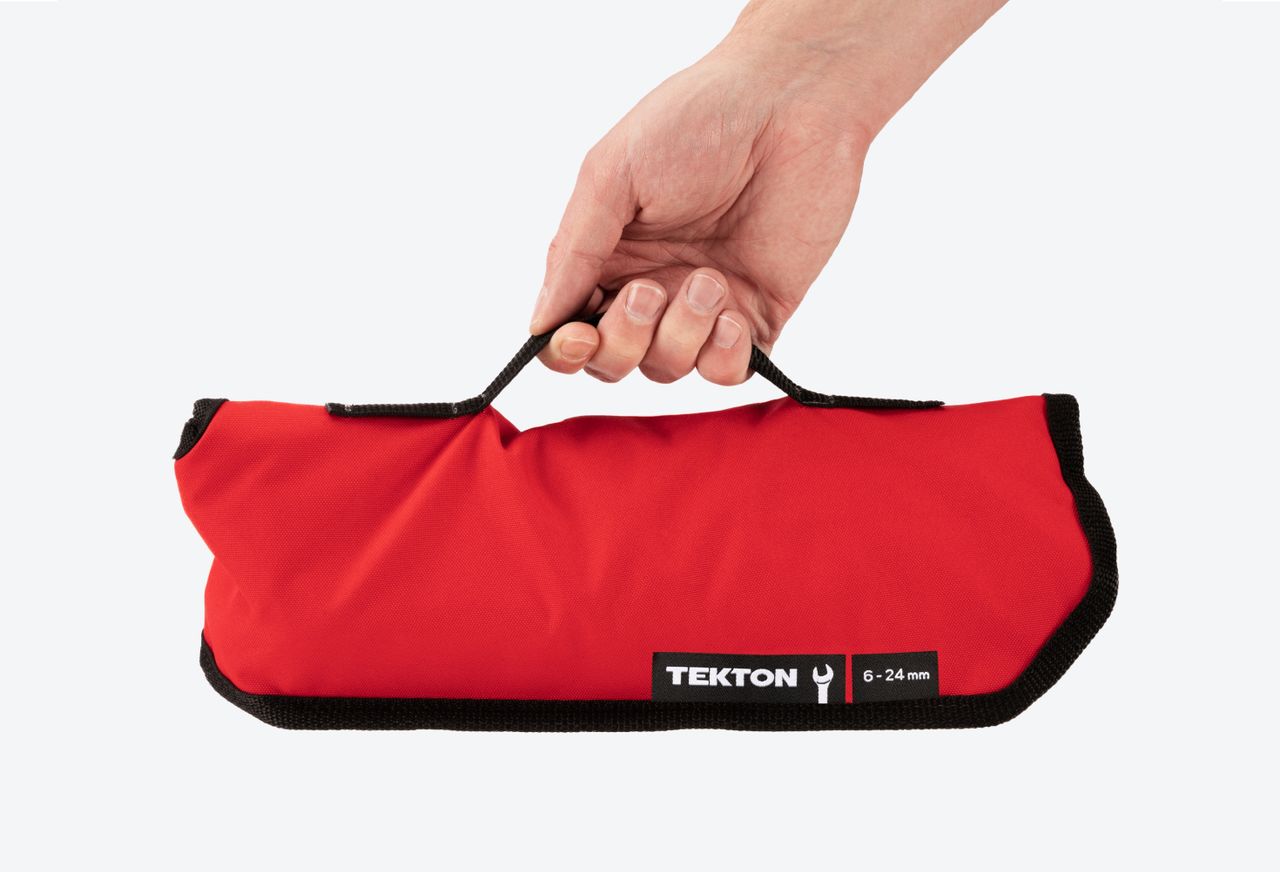 19-Tool Combination Wrench Pouch (Red) | TEKTON | OTP21203