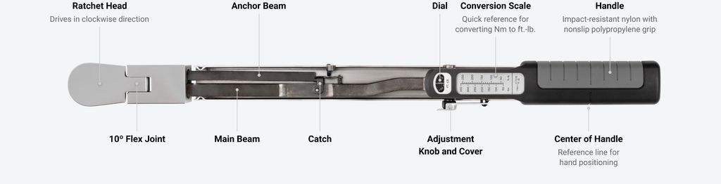 1/2 Inch Drive 72-Tooth Flex Head Split Beam Torque Wrench | TEKTON