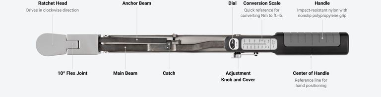 1/2 Inch Drive 72-Tooth Flex Head Split Beam Torque Wrench | TEKTON