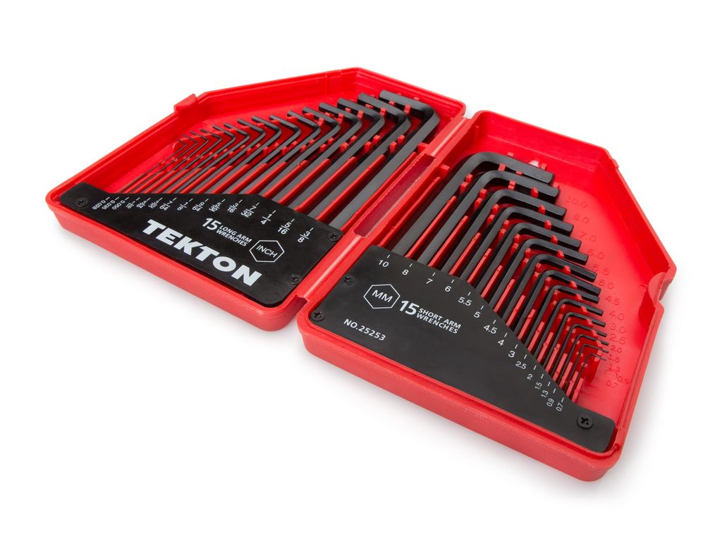 Inch/Metric Hex Key Wrench Set (30-Piece) | TEKTON | 25253