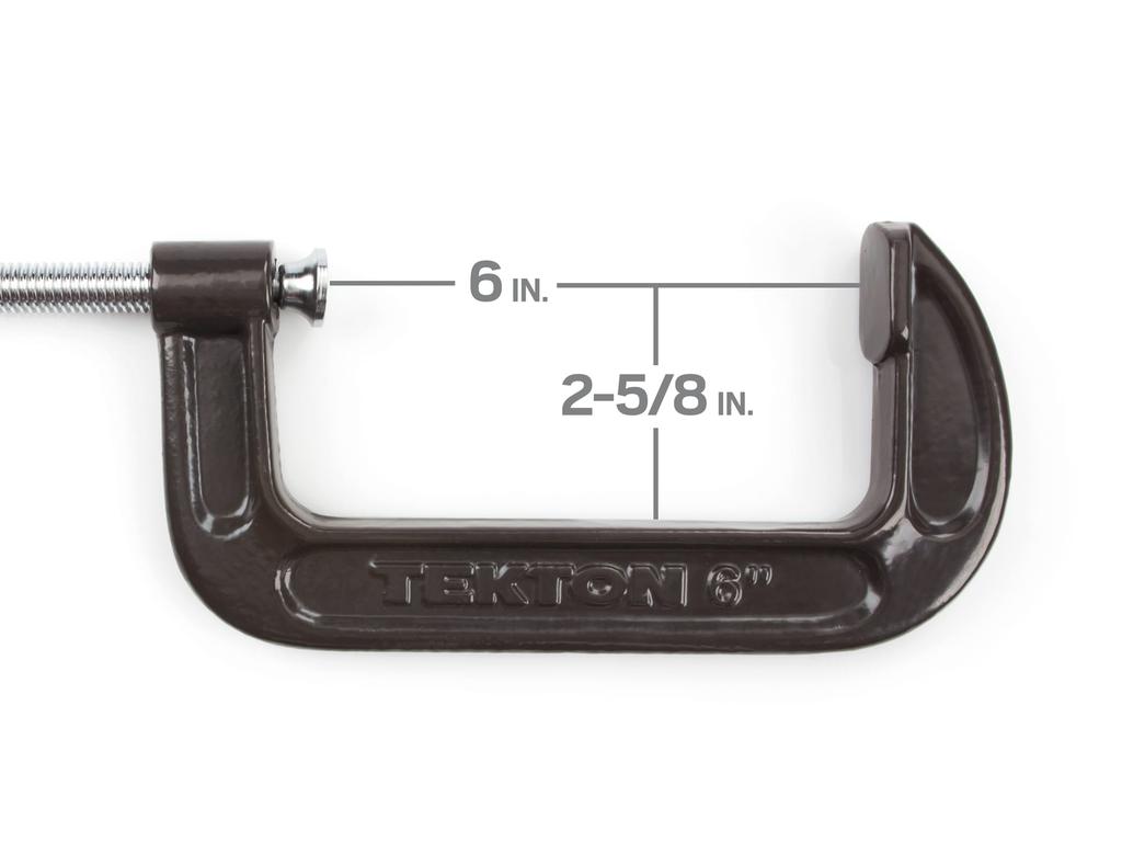 6 Inch Malleable Iron C-Clamp | TEKTON | 4027