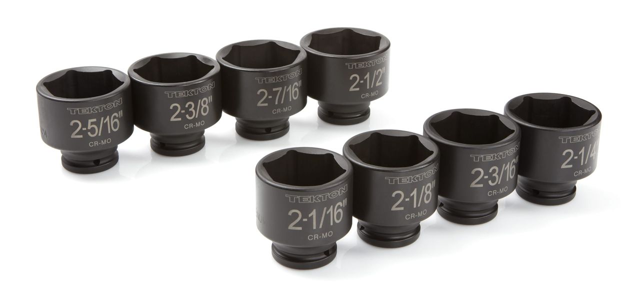 3/4 Inch Drive 6-Point Impact Socket Set, Inch (8-Piece) | TEKTON | 4893