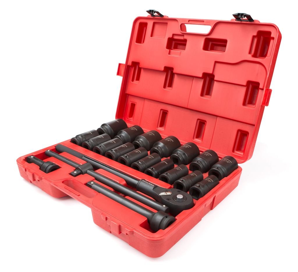 3/4 Inch Drive Deep 6-Point Impact Socket Set, Inch (22-Piece) | TEKTON ...