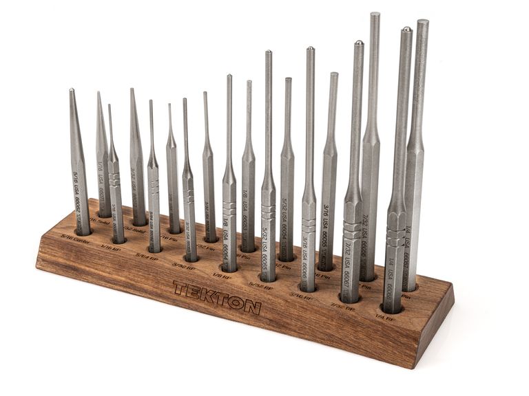 Punch Set with Walnut Block (18-Piece) | TEKTON | 66564