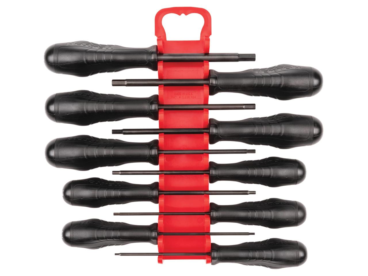 10-Piece Inch Black Oxide Blade Hex Driver Set with Holder | TEKTON