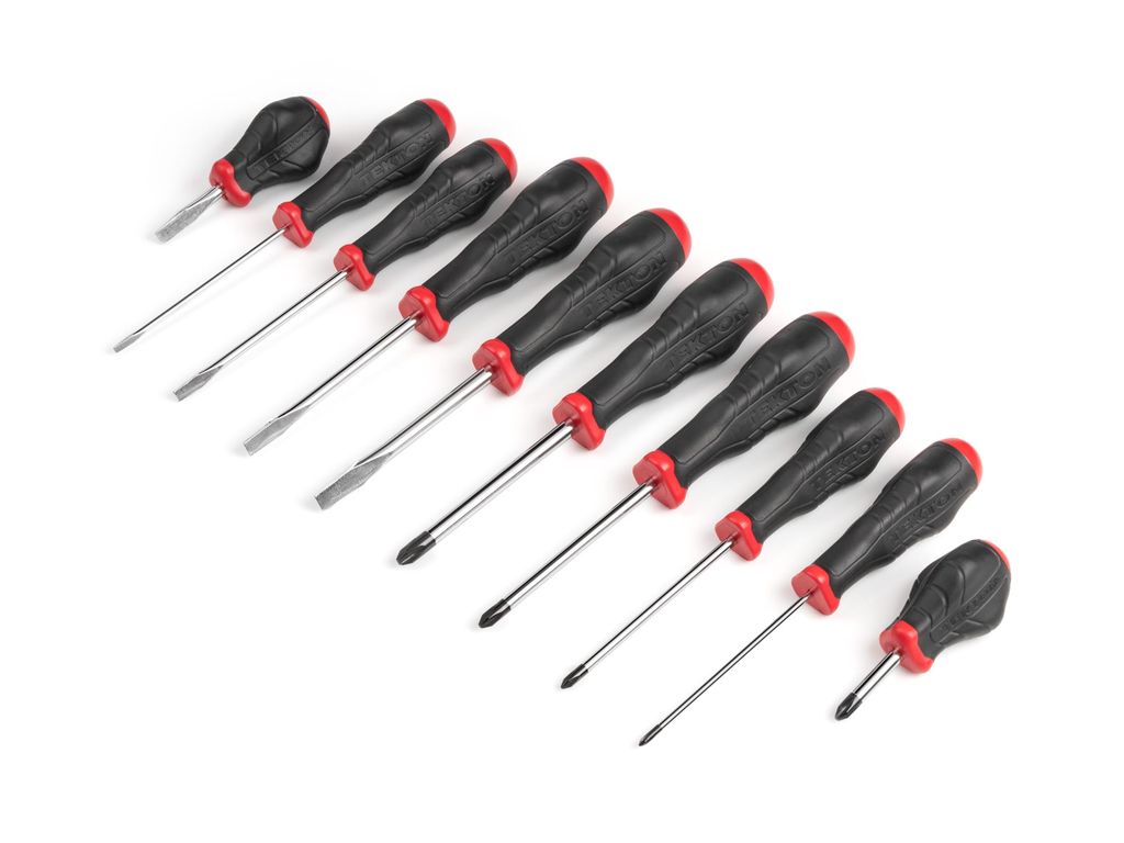 10-Piece Phillips/Slotted High-Torque Screwdriver Set with Holder | TEKTON®