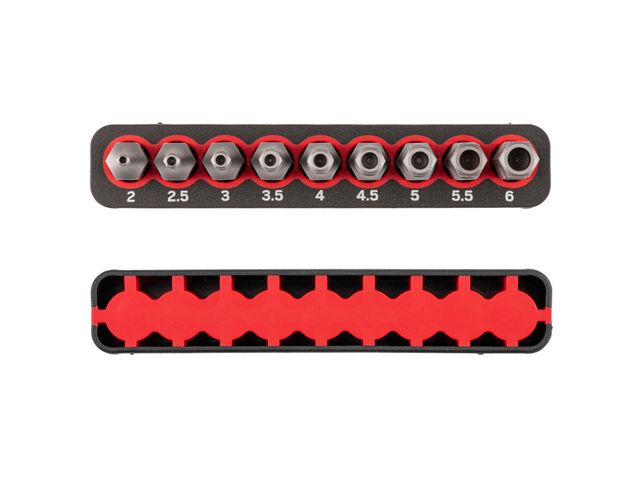 9-Piece 1/4 Inch Metric Security Hex Bit Set with Rail | TEKTON