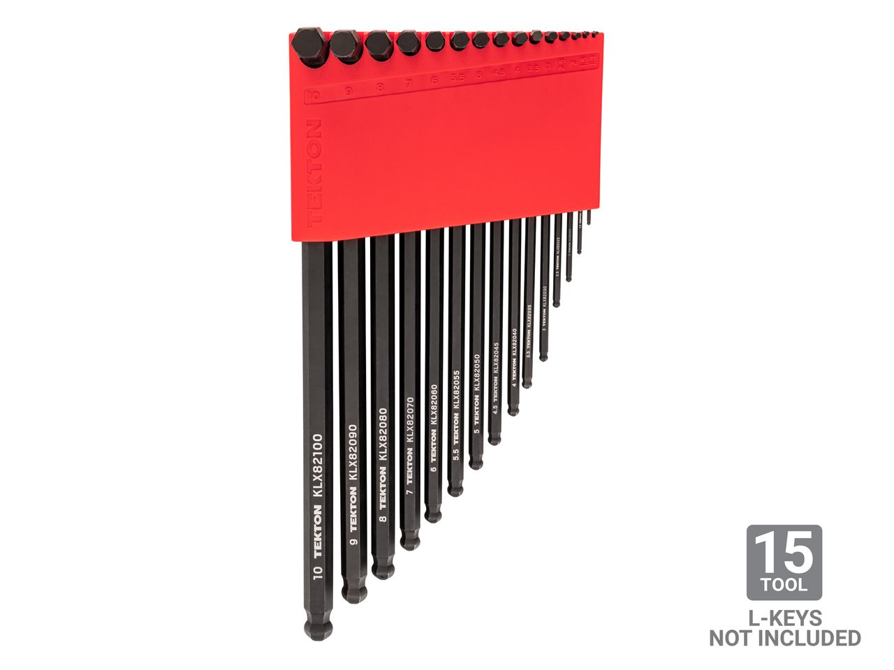 15-Tool Hex Key Holder (Red) | TEKTON | OKH32101