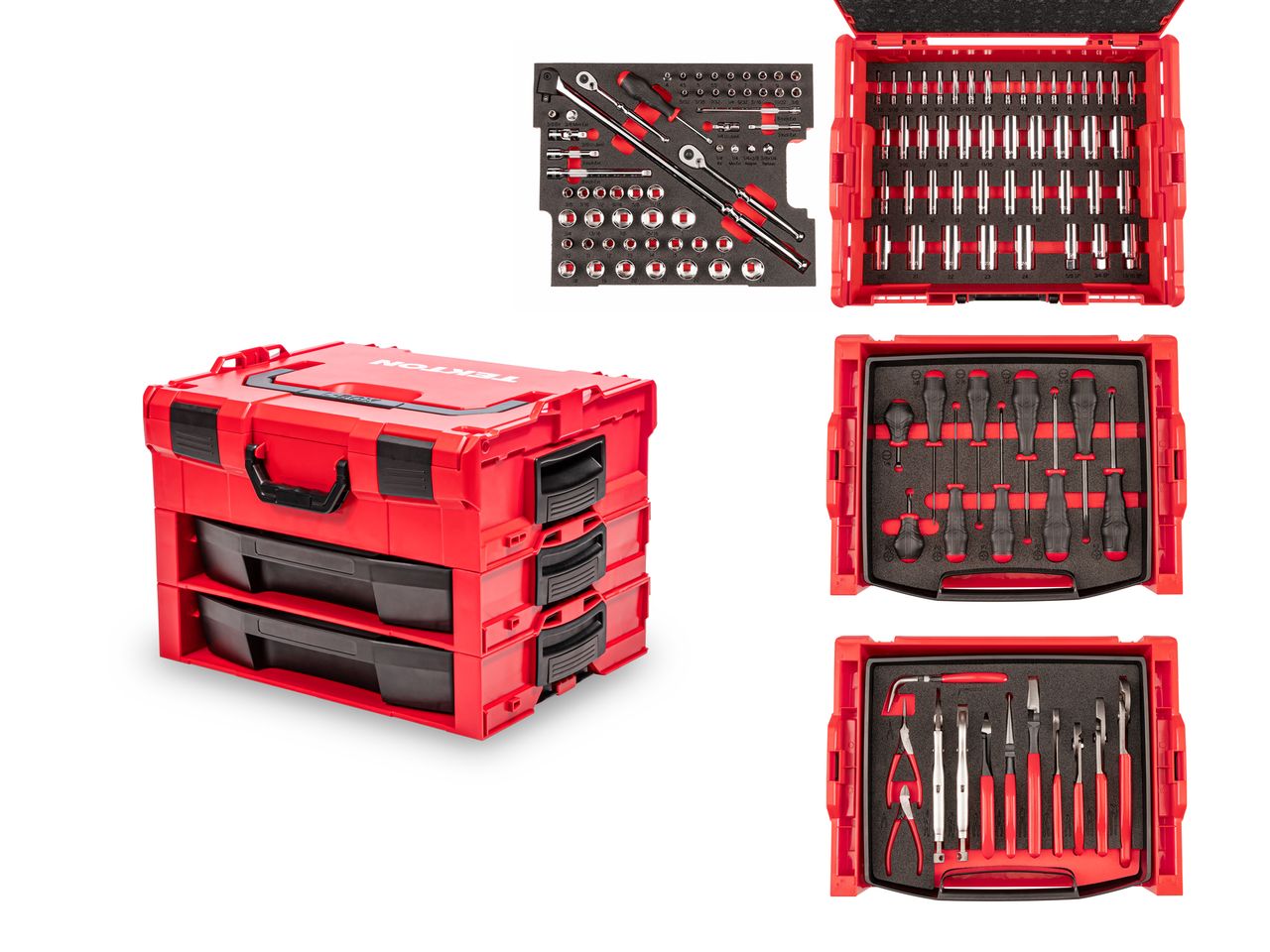 127-Piece Tool Set in Modular Stacking Organizer with Foam | TEKTON