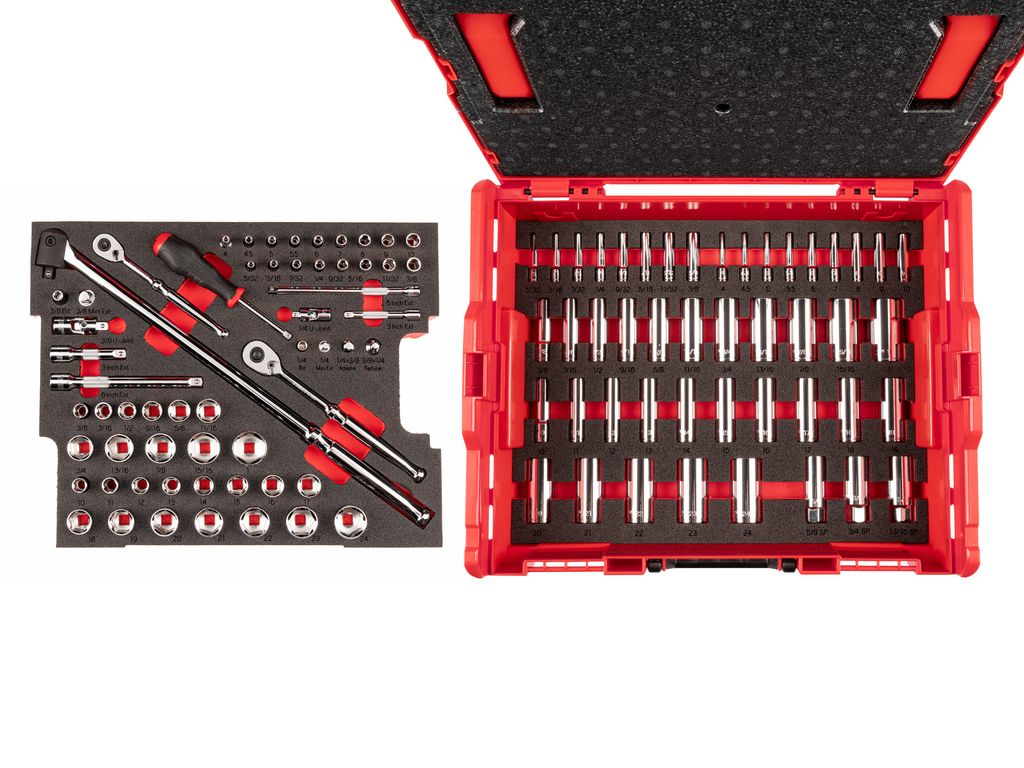 127-Piece Tool Set in Modular Stacking Organizer with Foam | TEKTON