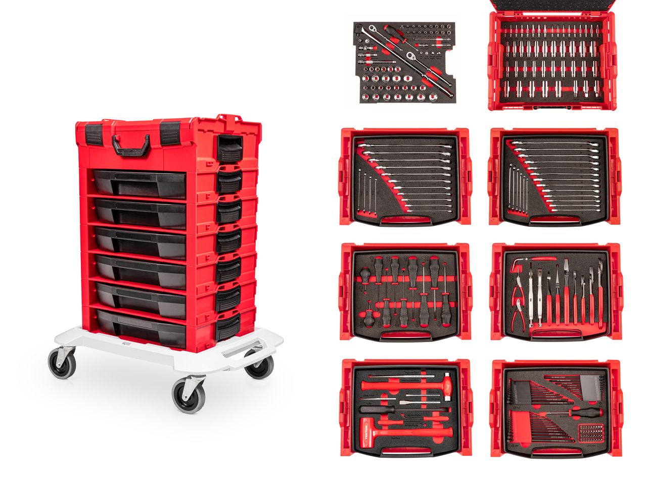 248-Piece Tool Set in Modular Stacking Tool Cart with Foam | TEKTON