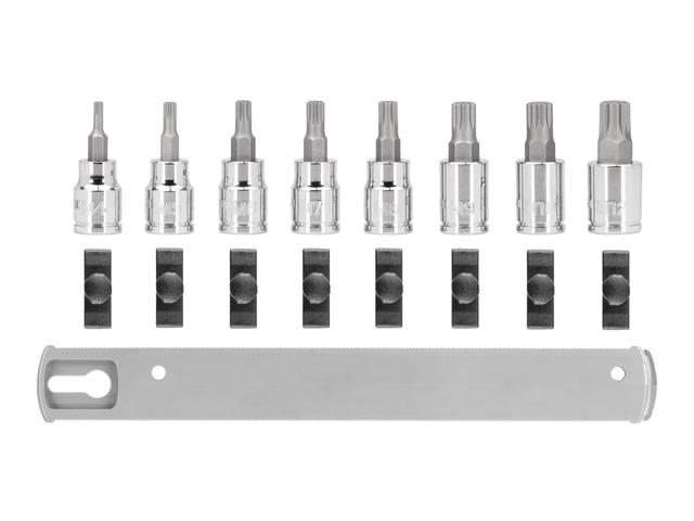 3/8 Inch Triple Square Bit Socket Set, 8-Piece (Rail) | TEKTON