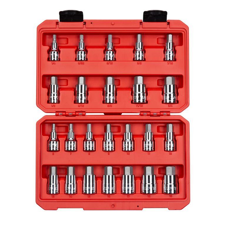 24-Piece 1/2 Inch Drive Hex Bit Socket Set | TEKTON