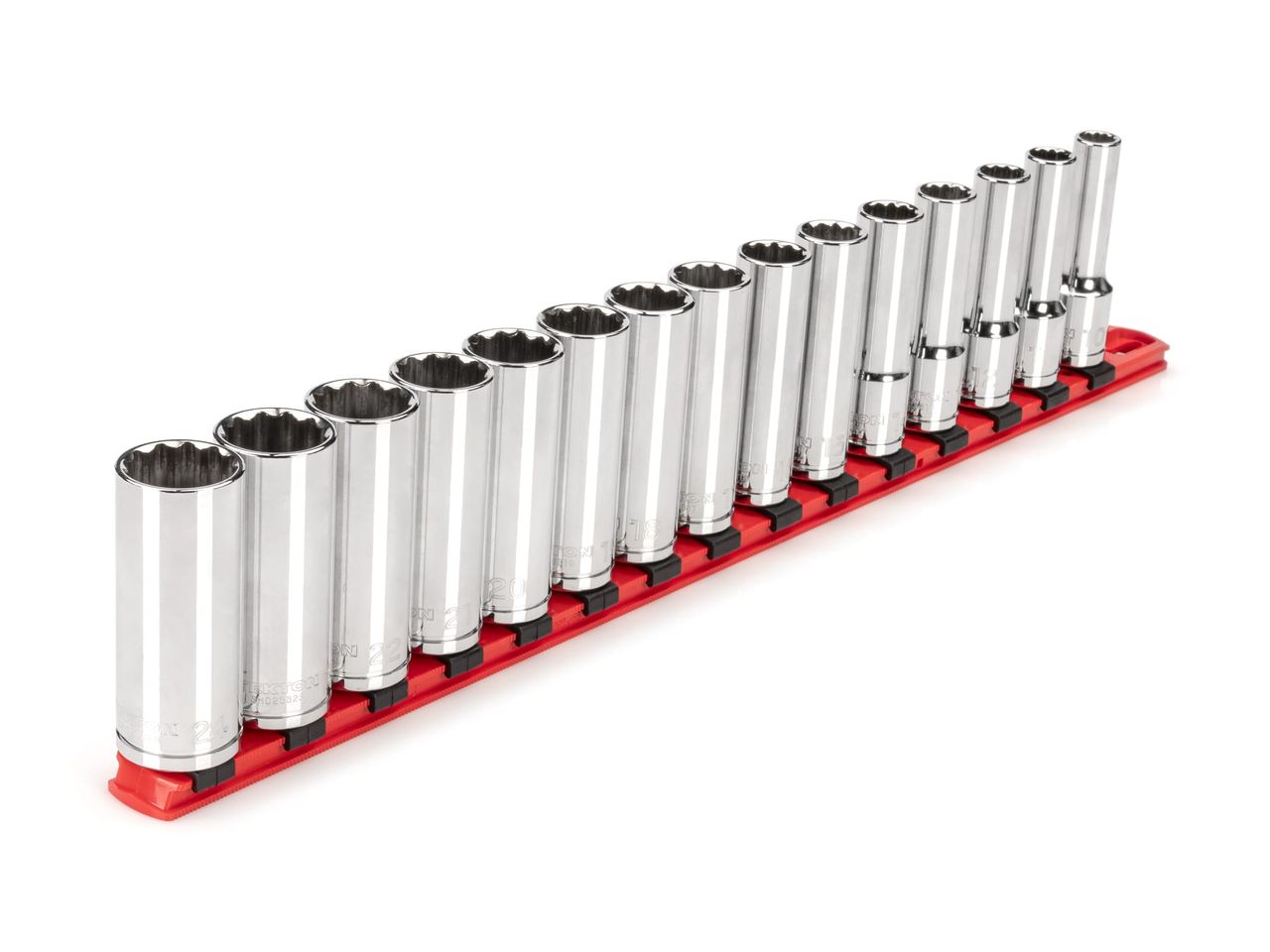 15-Piece 1/2 Inch Drive Deep 12-Point Socket Set (10–24 mm) | TEKTON