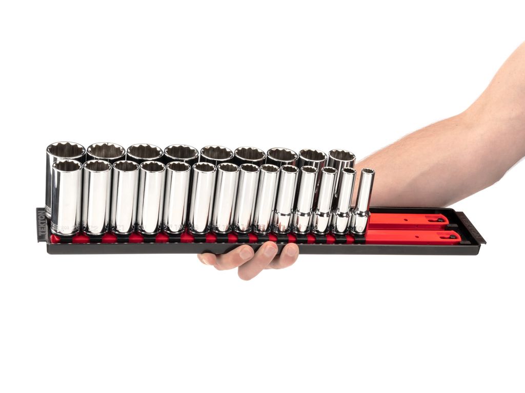 78-Piece 1/2 Inch Drive 12-Point Socket Set with Rails | TEKTON