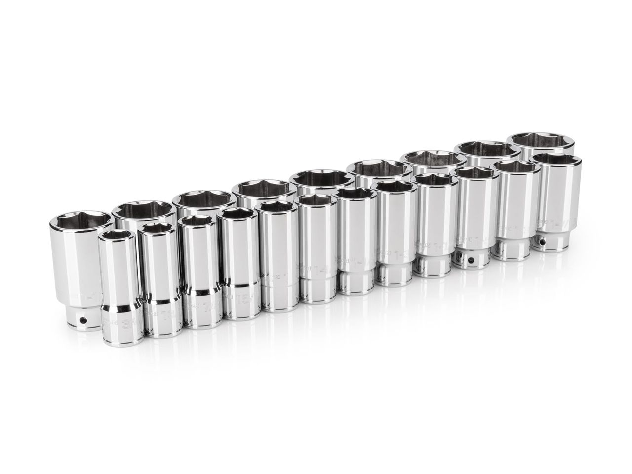 3/4 Inch Drive Deep 6-Point Socket Set, Inch (21-Piece) | TEKTON | SHD93017