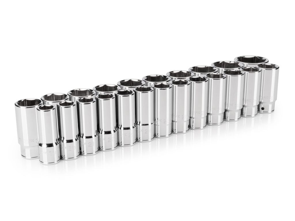 3/4 Inch Drive Deep 6-Point Socket Set, Metric (23-Piece) | TEKTON ...