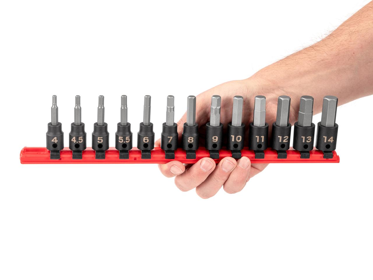 13 Piece 38 Inch Drive Hex Impact Bit Socket Set Tekton