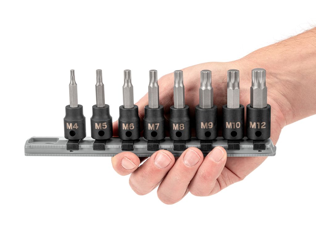 8-Piece 3/8 Inch Drive Triple Square Impact Bit Socket Set | TEKTON