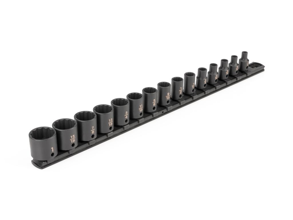 3/8 Inch Drive 12-Point Impact Socket Set, 15-Piece | TEKTON | SID91112