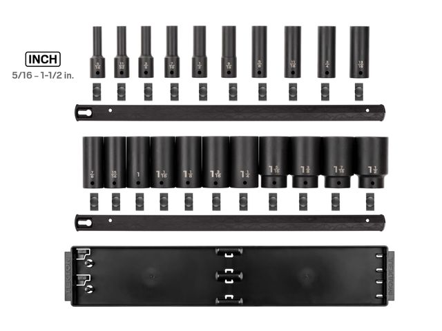 1/2 Inch Drive Deep 6-Point Impact Socket Set, 21-Piece | TEKTON | SID92103