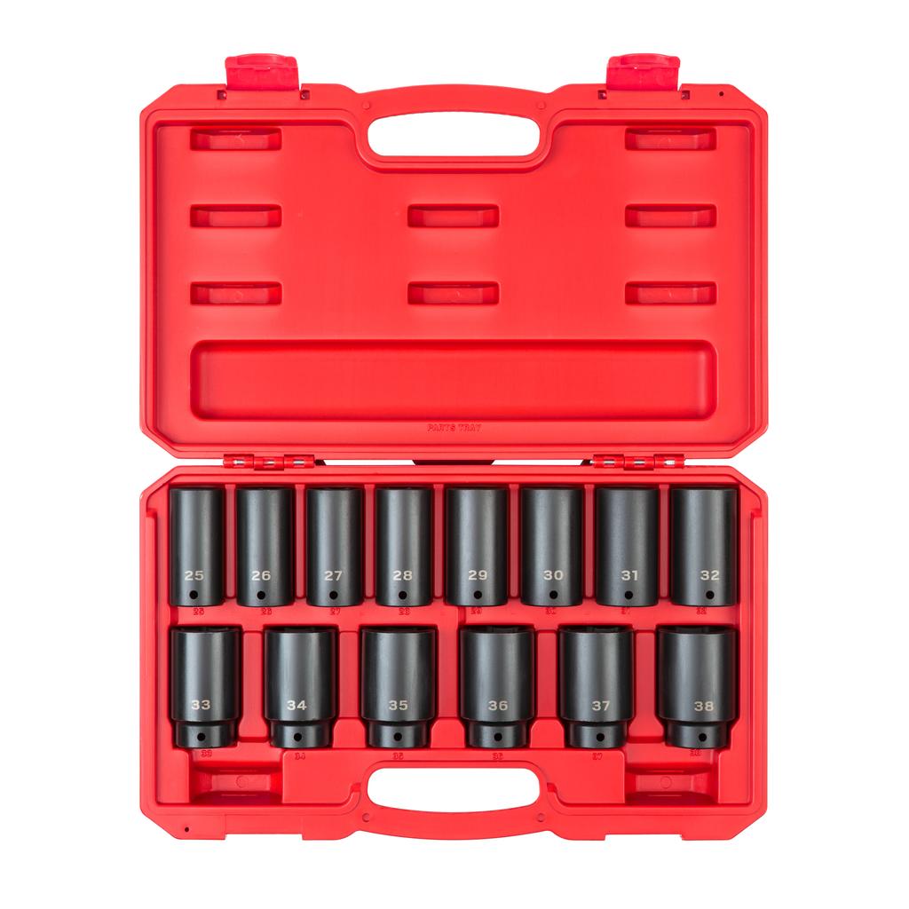 14-Piece 1/2 Inch Drive Deep 6-Point Impact Socket Set | TEKTON
