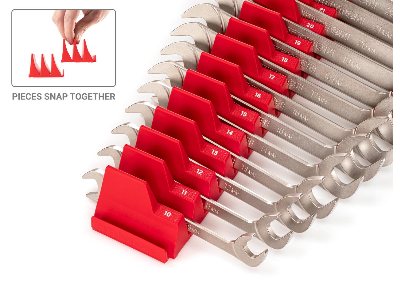 16-Piece Angle Head Open End Wrench Set with Organizer | TEKTON