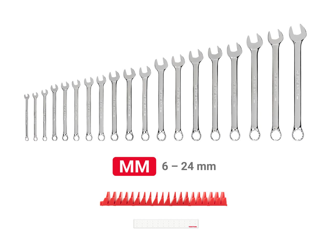 19-Piece Metric Wrench Set with Wrench Organizer | TEKTON
