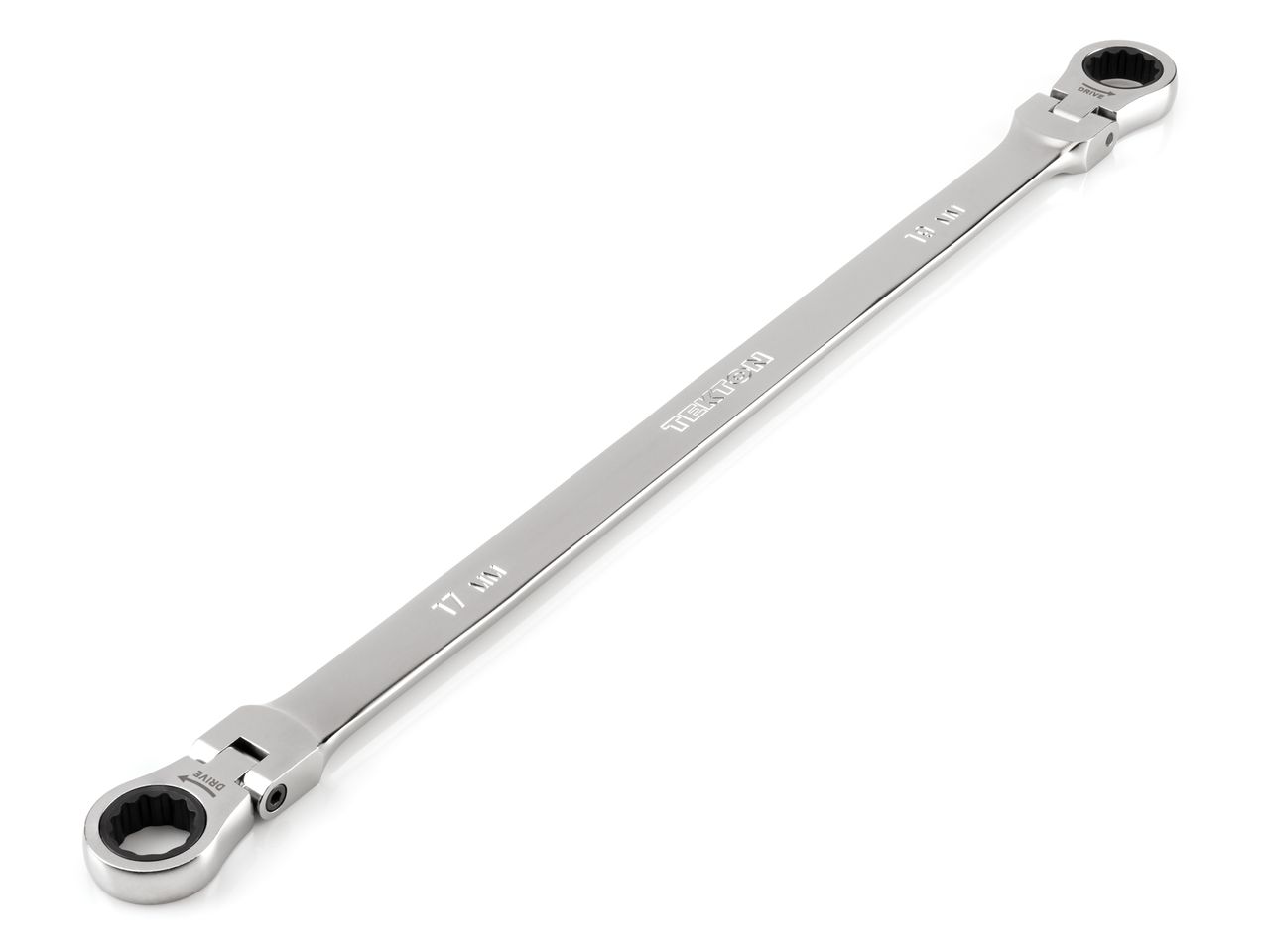 17 x 19 mm Long Flex Head Ratcheting Box End Wrench | TEKTON