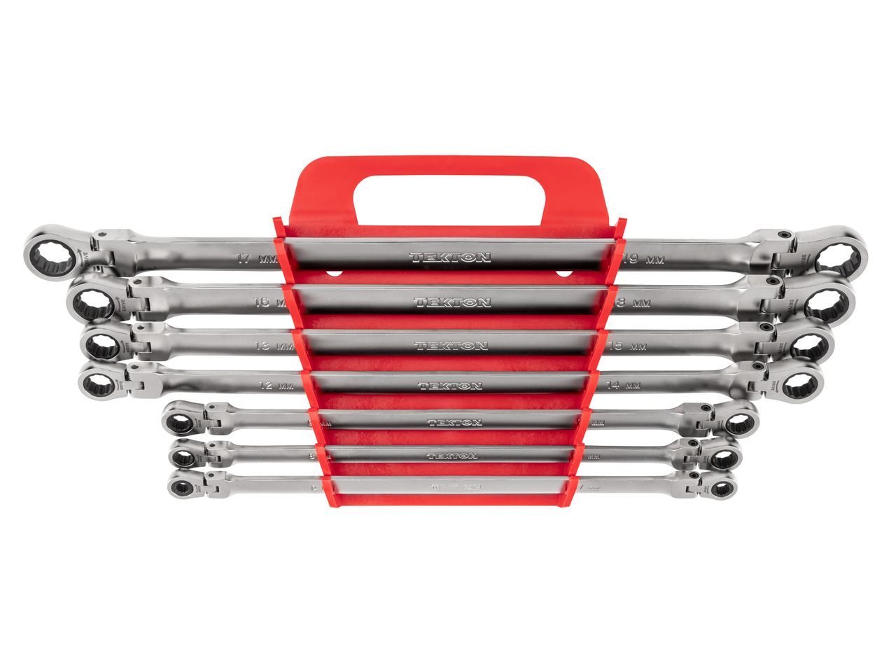 7-Piece Long Flex Ratcheting Box End Wrench Set with Holder | TEKTON