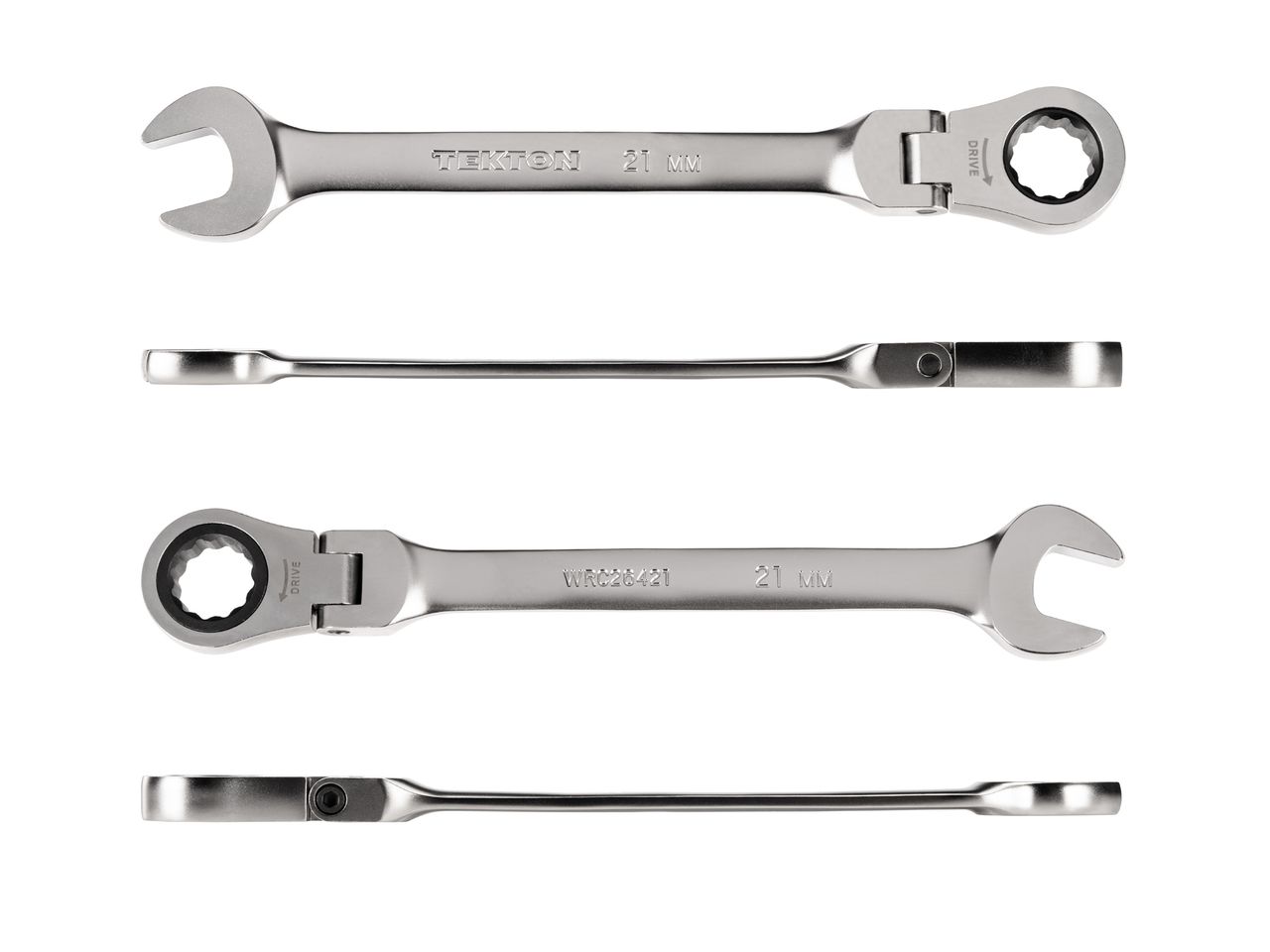 21 mm Flex Head Ratcheting Combination Wrench | TEKTON