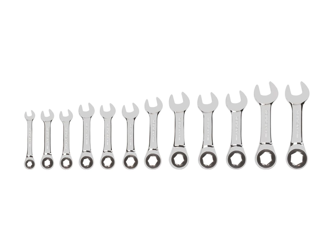 Stubby Ratcheting Combination Wrench Set (12-Piece) | TEKTON | WRN50160
