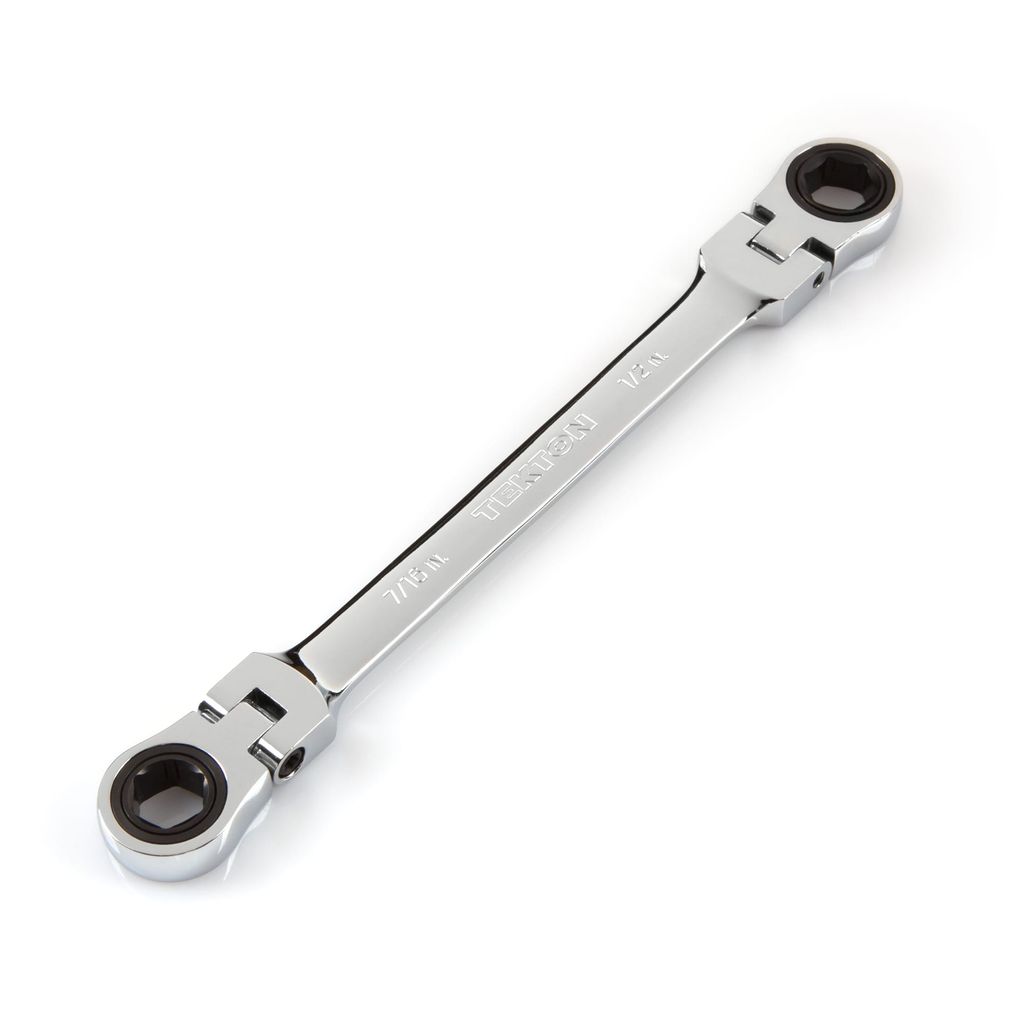 7/16 x 1/2 Inch Flex Ratcheting 6-Point Box End Wrench | TEKTON | WRN76005